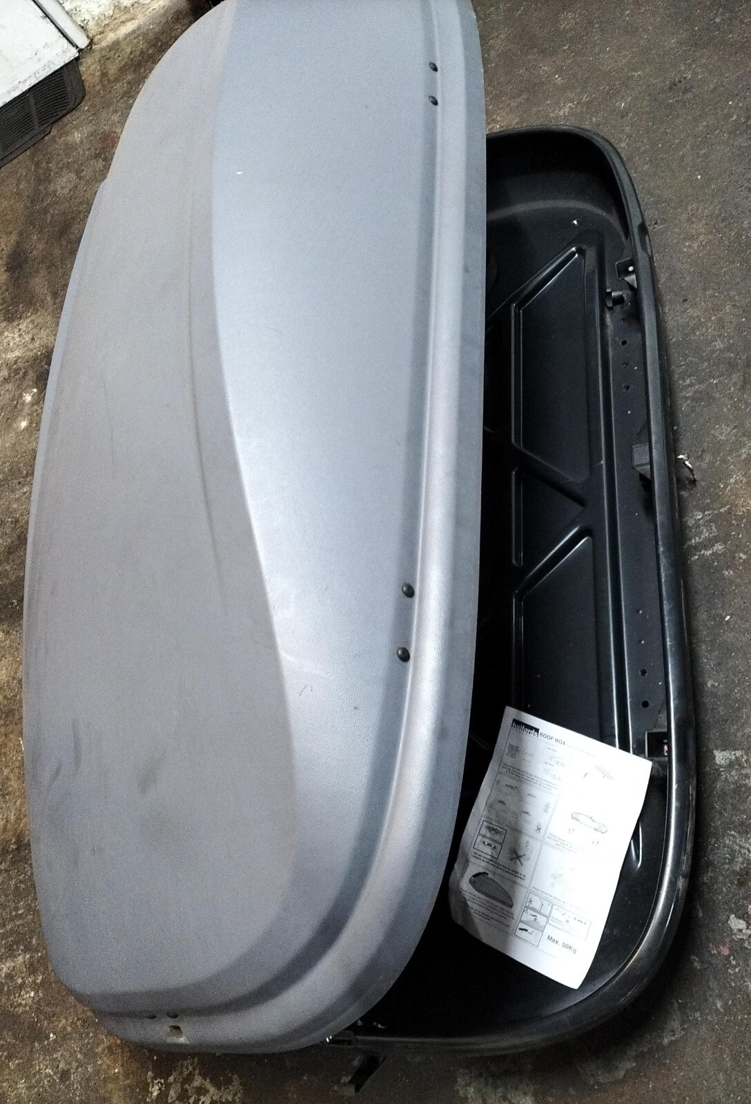Halfords 420 Grey Roof Box 420 Litres + Accessories | eBay