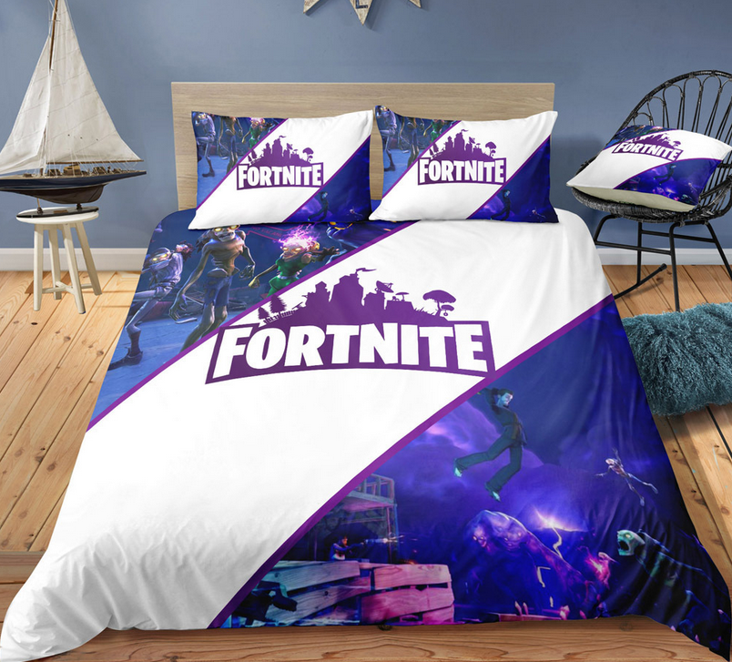 Fortnite Print Quilt/Duvet/Doona Cover Bedding Set Single Double Queen ...