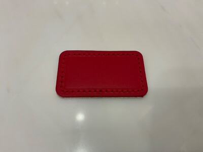 NEW Tumi Large 2-1/4” x 1-3/8” Leather Monogram Patch - DARK RED color ...