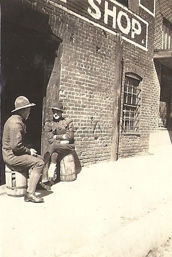 WWI Original US Army RP- Two Soldiers- Uniform- Hat- Sit on Barrels by ...