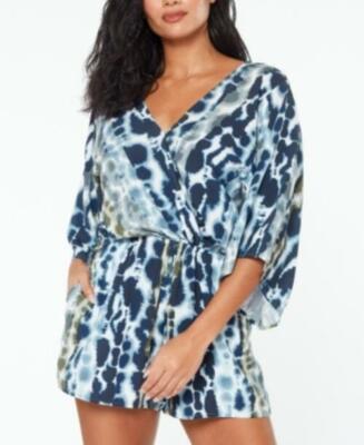 Bar Iii Printed Flutter-Sleeve Romper Cover-Up Size Small | eBay