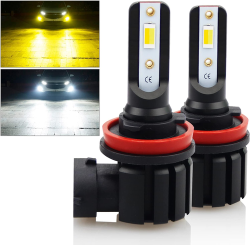 H11 H8 H16 Switchback LED Fog Light Bulbs, 8000 Lumens 40W 300% Brig ...