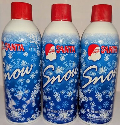 SANTA SNOW Flocking Spray Can Artificial Frost for Windows Trees Etc x3 ...