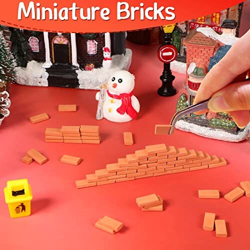 200 Pcs Mini Bricks Tiny Bricks for Landscaping Red Miniature Bricks ...