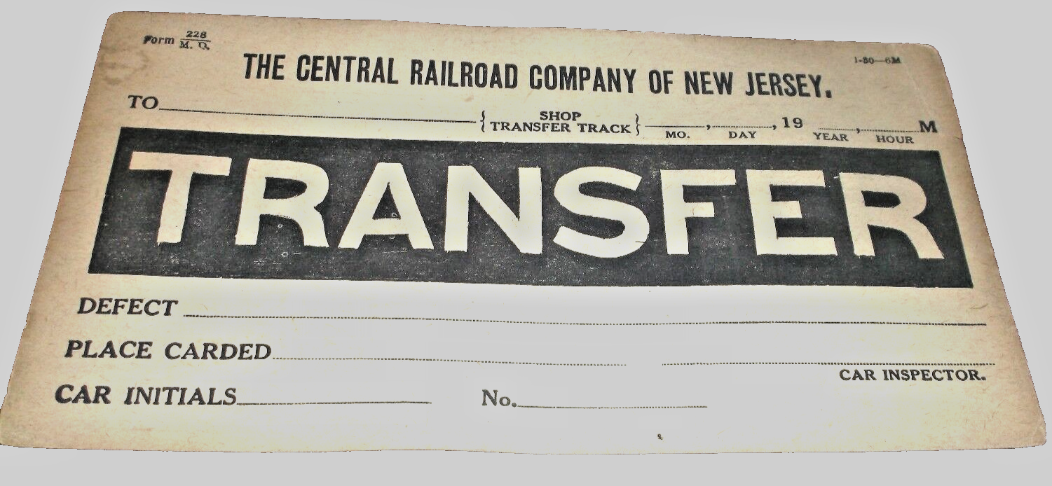 1950 CNJ CENTRAL RAILROAD OF NEW JERSEY BAD ORDER TRANSFER FREIGHT CAR ...
