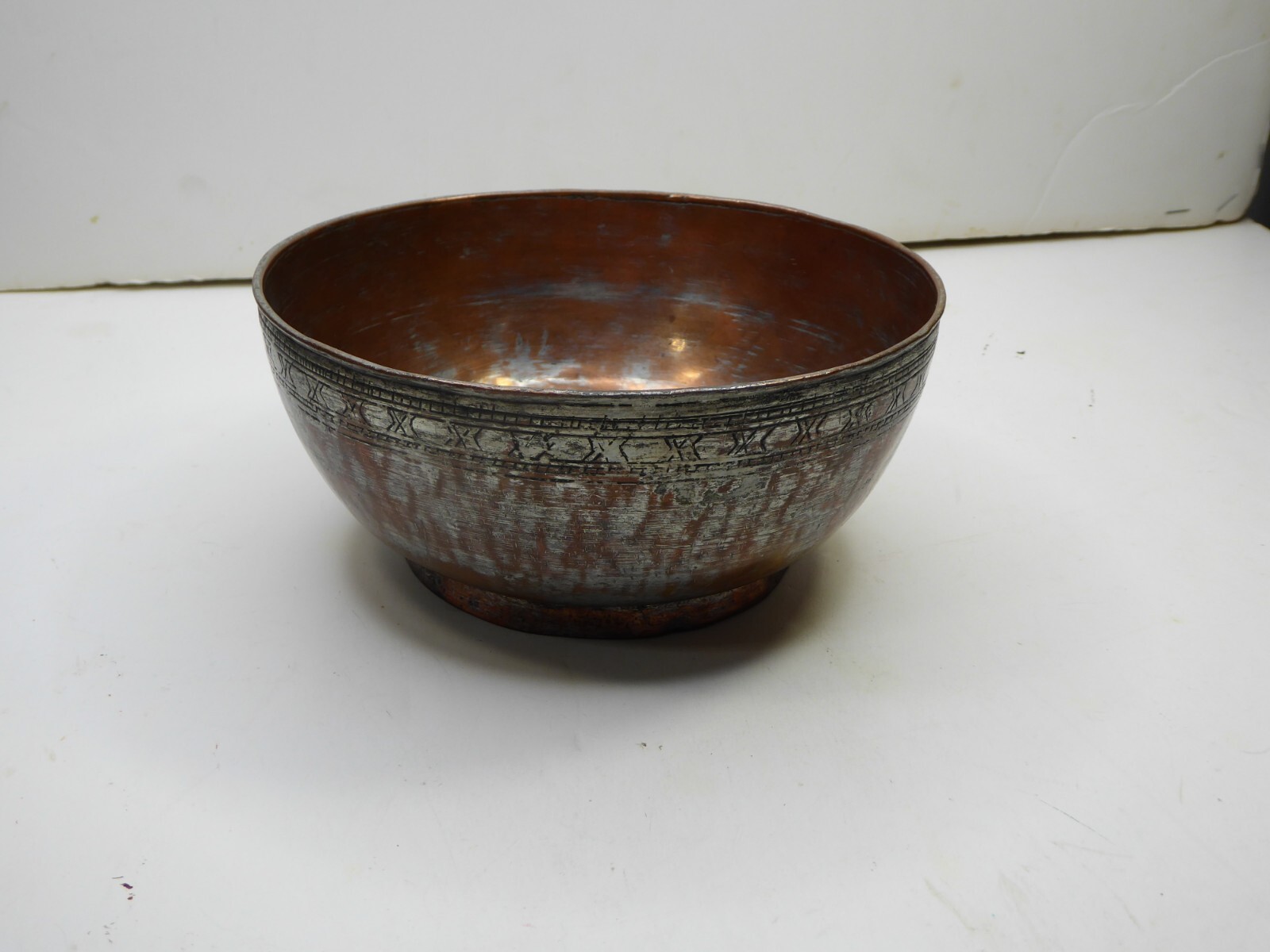 Antique Middle Eastern Arabic Bowl or Persian Copper Bowl Engraved ...