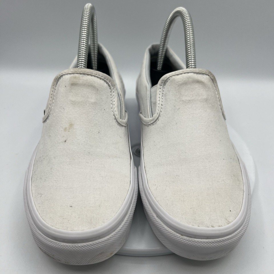 Vans Skate Shoes Mens 5.5 Womens 7 White Classic Slip On Casual Canvas ...