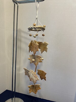 New Handmade Leaf Stoneware Clay Wind Chimes Grape Leave Design | eBay
