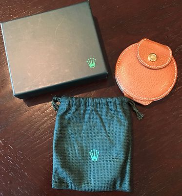 BNIB RARE FANTASTIC ROLEX DOUBLE MIRRORS LEATHER POUCH BOX COLLECTIBLE ...