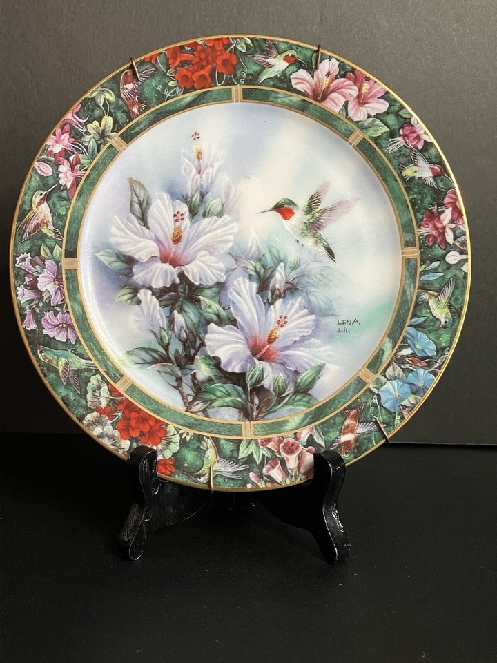 Lena Liu Ruby-Throated Hummingbird Porcelain Collectible Plate 1992 W ...