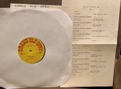 GRAND OLE OPRY Radio Show No. 208 (Oct. 1965) - RARE w/ cue sheet JIM ...