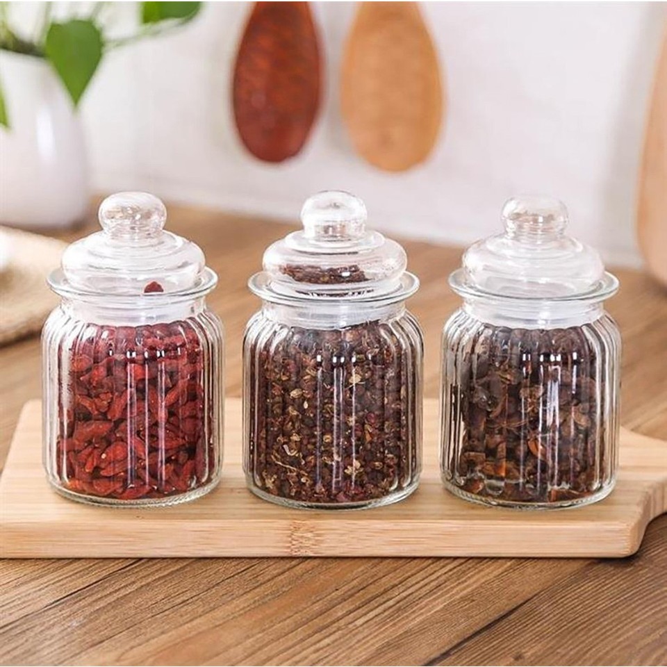 4pcs 230ml Kitchen Glass Storage Cans Storage Containers for Home ...