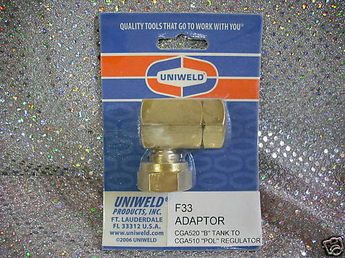 Uniweld, Tank Welding ADAPTER, "B" Tank to "POL" REGULATOR #F33 | eBay