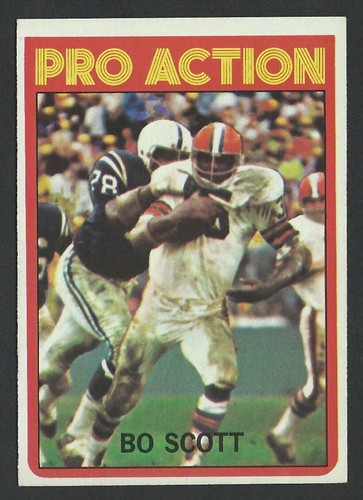 1972 Topps #187 BO SCOTT Cleveland Browns PRO ACTION - CREASE FREE - 01 ...