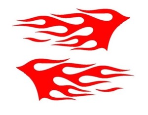 LARGE 23" car van red flames tribal vinyl graphics L+R side stickerS ...