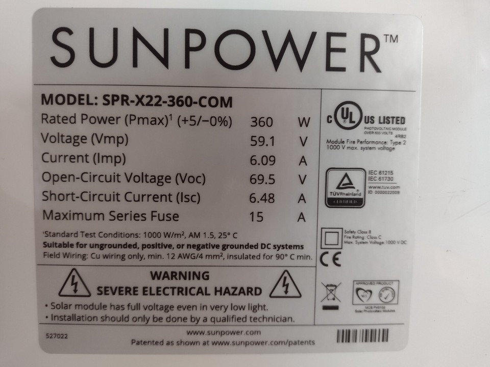 SunPower Solar Panels Modules 240-370 watts Tucson Arizona, | eBay