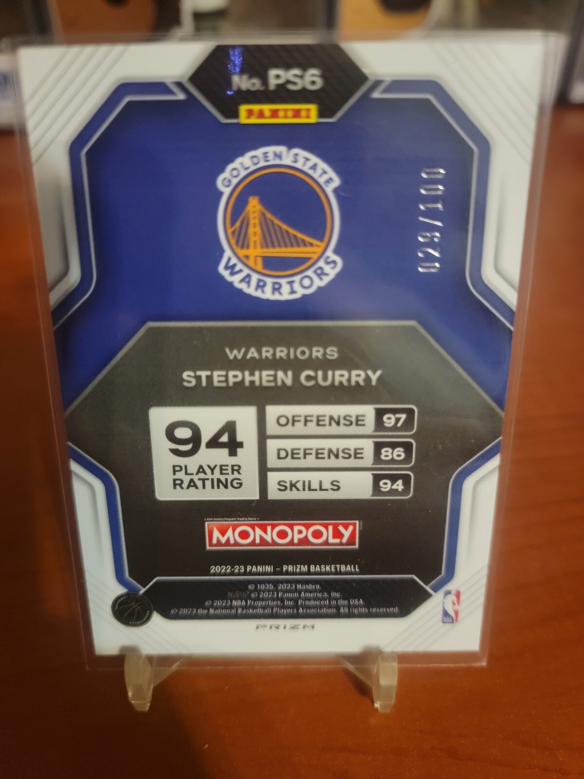 2023 Panini Prizm Monopoly Stephen Curry #PS6 Red Money Shimmer /100 ...