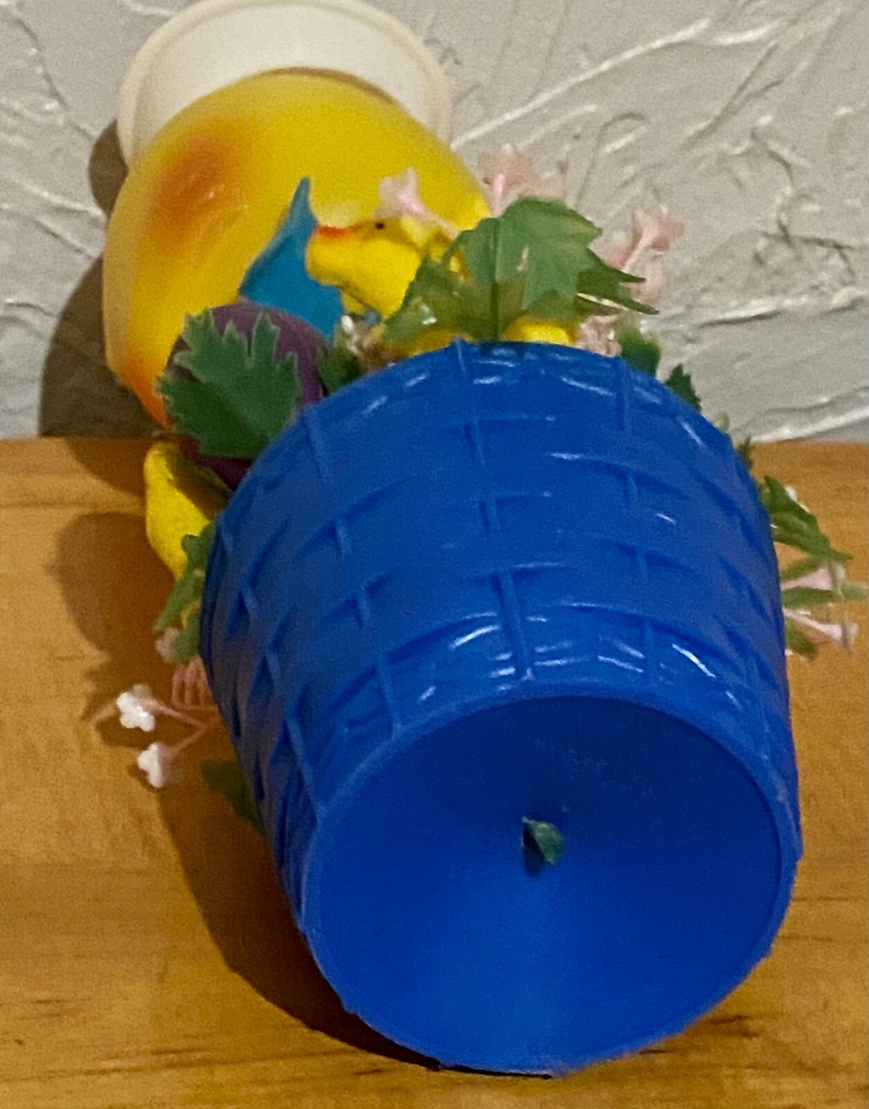 Rare Vintage 50s Easter Duck Chick In Basket Flocked Peeps Eggs Hong ...