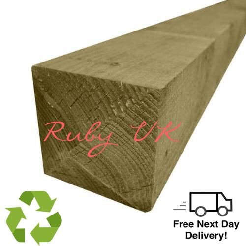 Wooden Gate Post Treated 8ft 7" X 7" Entrance Driveway 2.4m 7x7 Timber ...