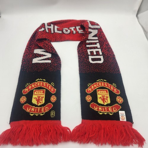 Manchester United FC Reversible Crest Scarf Soccer Football Futball ...