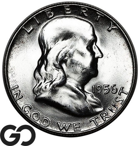 1956 Franklin Half Dollar, Full Bell Lines, Solid Gem BU++ FBL | eBay