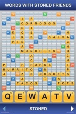 WORDS WITH STONED FRIENDS ~ 24x36 HUMOR POSTER Marijuana Pot NEW/ROLLED ...