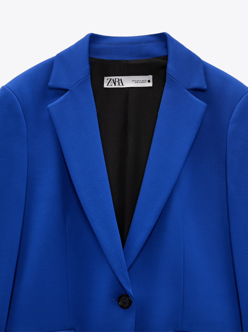 ZARA WOMAN NWT FITTED BLAZER WITH POCKETS JACKET ROYAL BLUE 2704/968 S ...