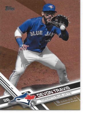 2017 Topps Series 2 Baseball Gold Devon Travis 10/2017 Blue Jays | eBay