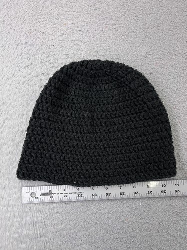 Handmade Big Beanie Toque Adult One Size Black Crochet Knit Breathable ...