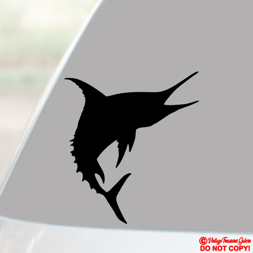 ATLANTIC BLUE MARLIN Vinyl Decal Sticker Car Truck Window Wall Bumper ...