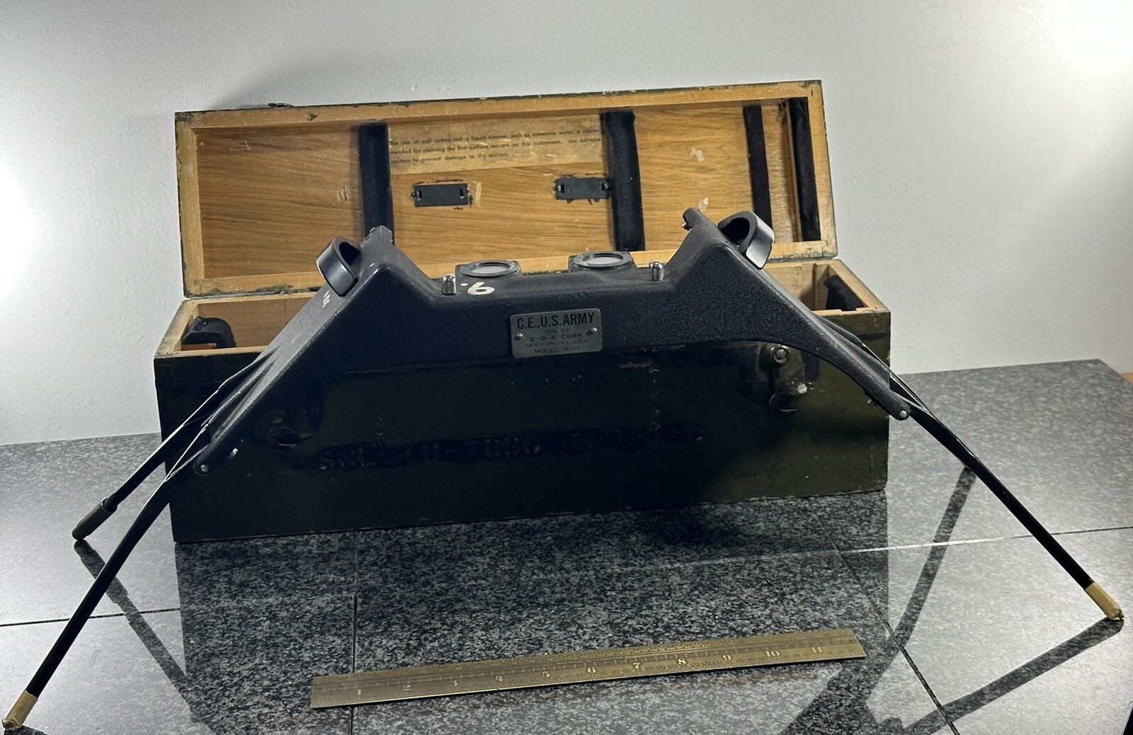 U.S. ARMY MAP READING MIRROR STEREOSCOPE MS-1 W/ BOX C.E. QOS Corp ...