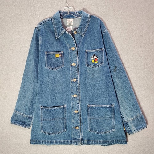 VINTAGE Disney Store Women Jacket L Denim Good Old Gang Embroidered Y2K ...
