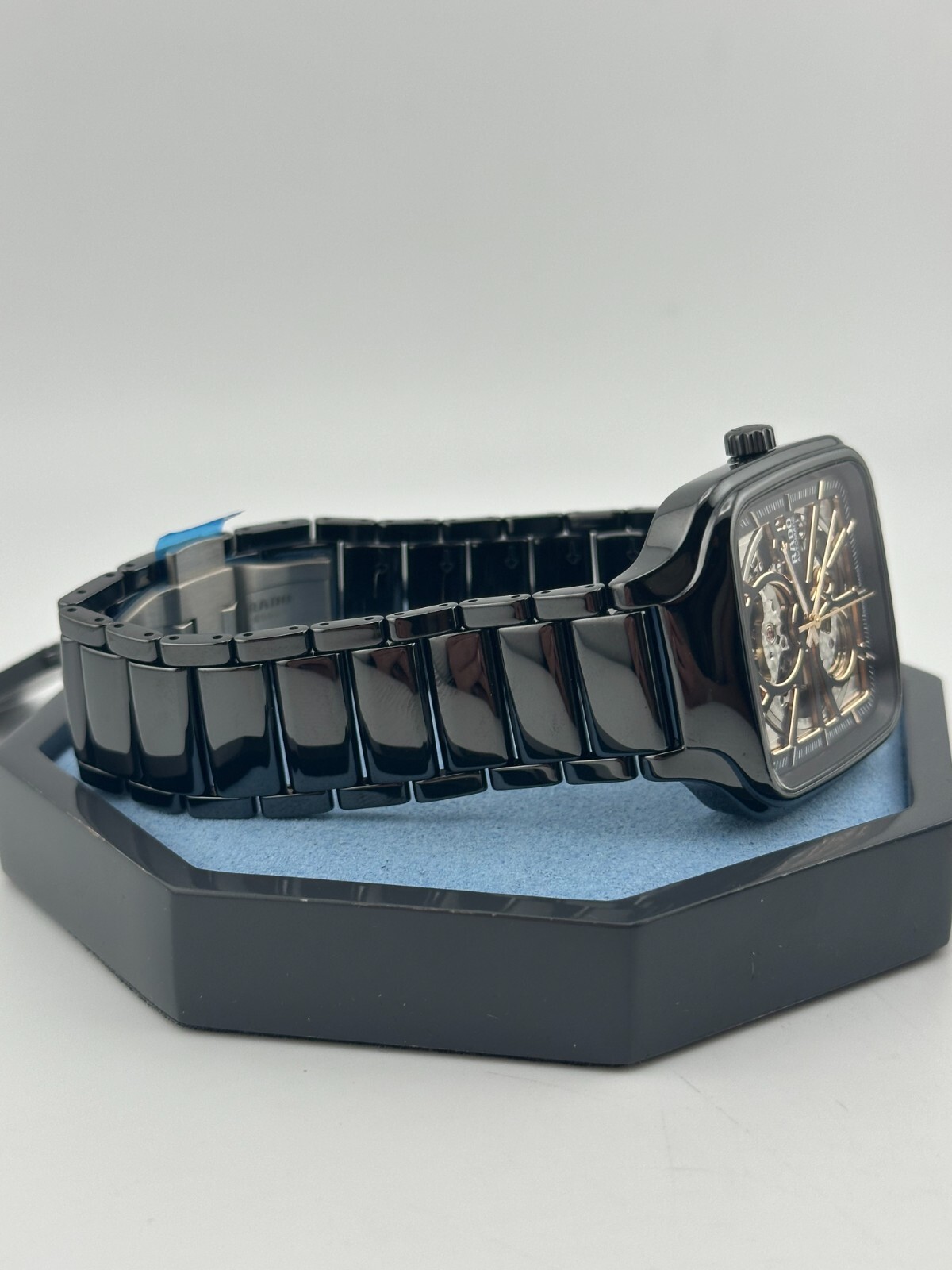 Rado True Square Automatic Open Heart Skeleton Black Dial Men's Watch ...