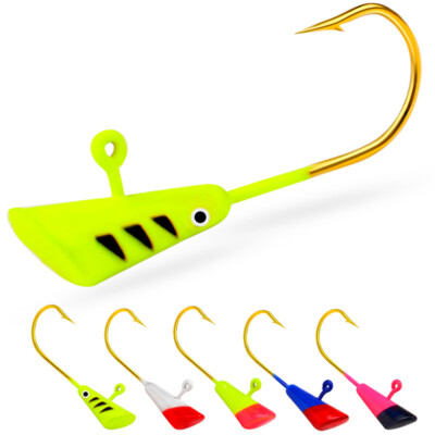 50pcs Variety Painted Shad Dart Jig Heads Crappie Fishing Hook Lure 1/ ...