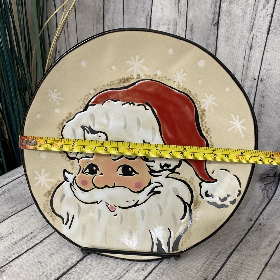 Eli + Ana Christmas SAMMY VINTAGE SANTA Cream Ceramic Sandwich Plate ...