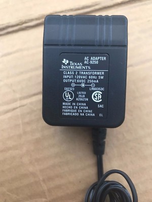 Texas Instruments AC DC Power Supply Adapter Model AC-9250 6VDC 250mA ...