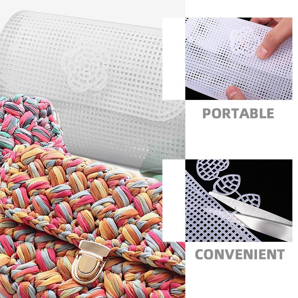 5pcs DIY Plastic Mesh Canvas Sheets White Mesh Needlepoint Canvas Cross ...