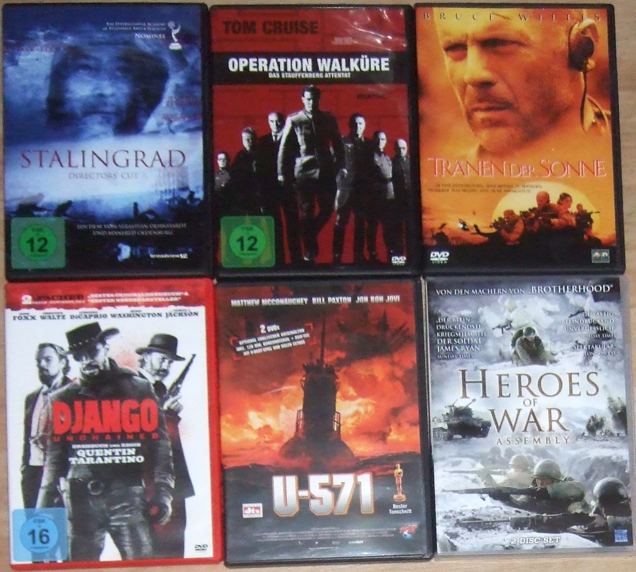 Sammlung 6 DVDs – Stalingrad, Django Unchained, Operation Walküre, U ...