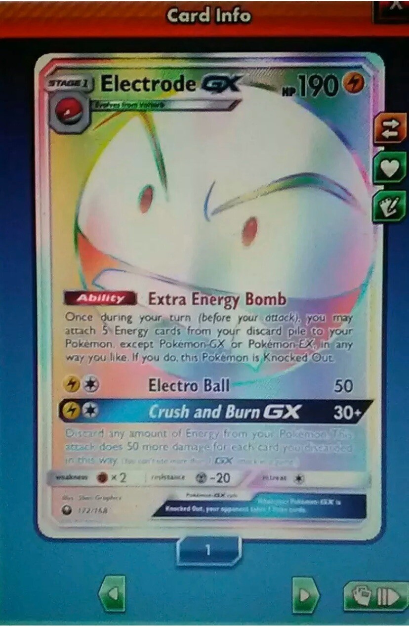Electrode GX 172/168 Secret Rainbow Rare Pokemon TCG Online *DIGITAL ...
