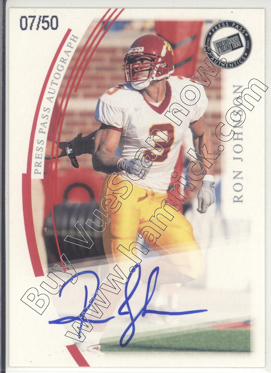 ron johnson rookie rc draft auto autograph minnesota gophers college ...