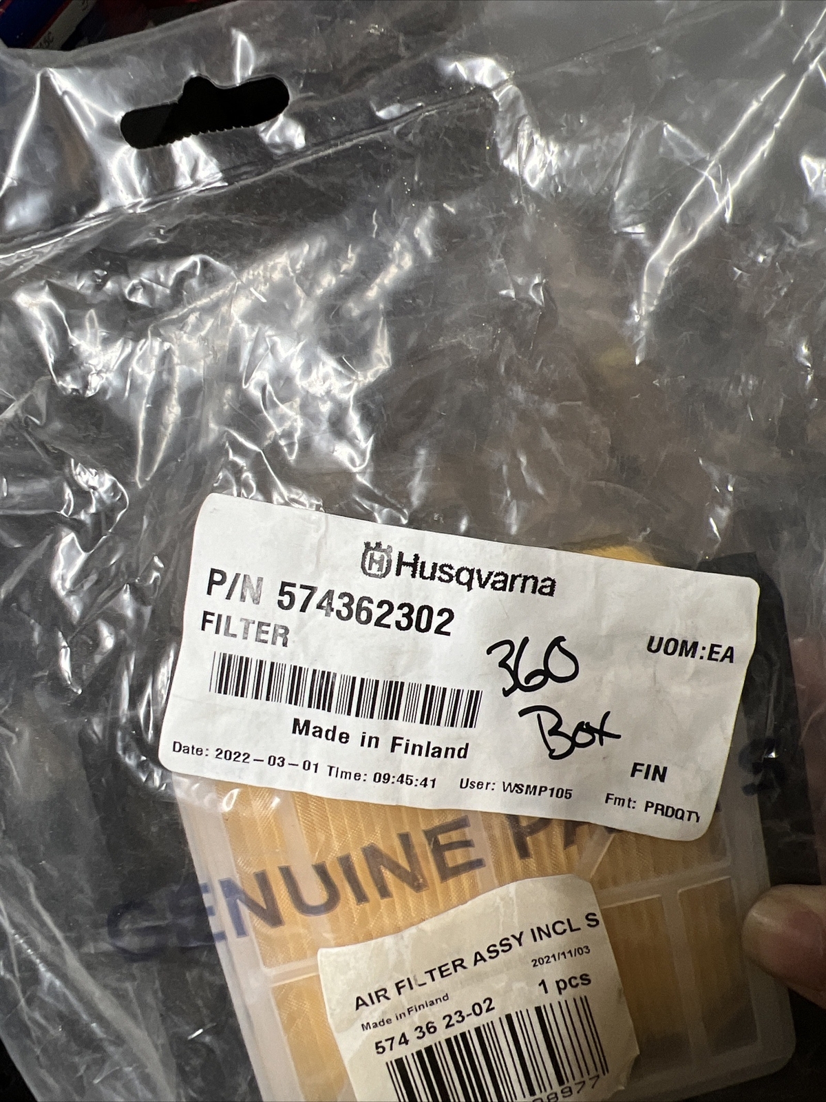 Genuine Husqvarna 574362302 Air Filter ASSY K760 OEM for sale online | eBay