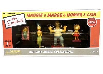 The Simpsons Die-cast Metal Figures Collectible Rocket USA Toys Series ...
