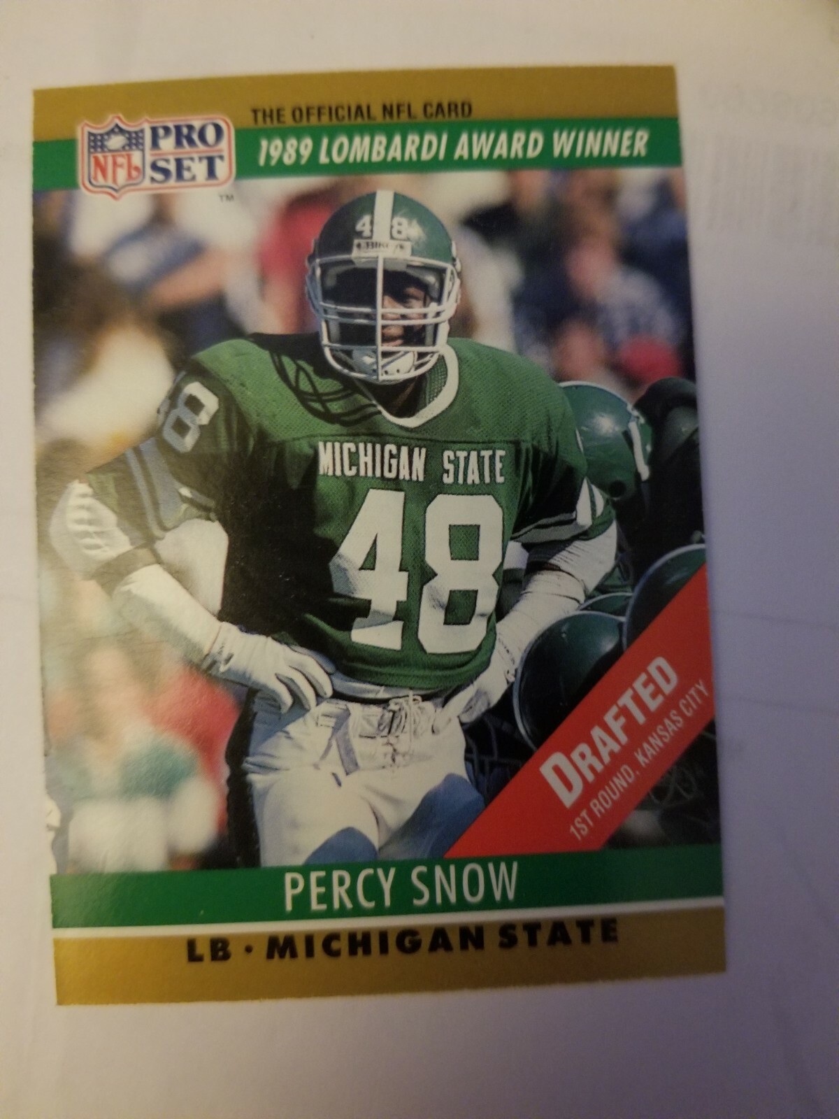 1990 Pro Set #21 Percy Snow, 1989 Lombardi Winner Chiefs | eBay