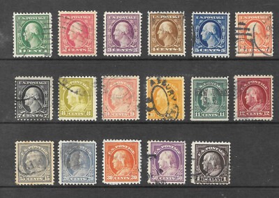 Scott 498 - 518 USED 1917-19 Washington/Franklin 17 Stamp Set!!! (No ...