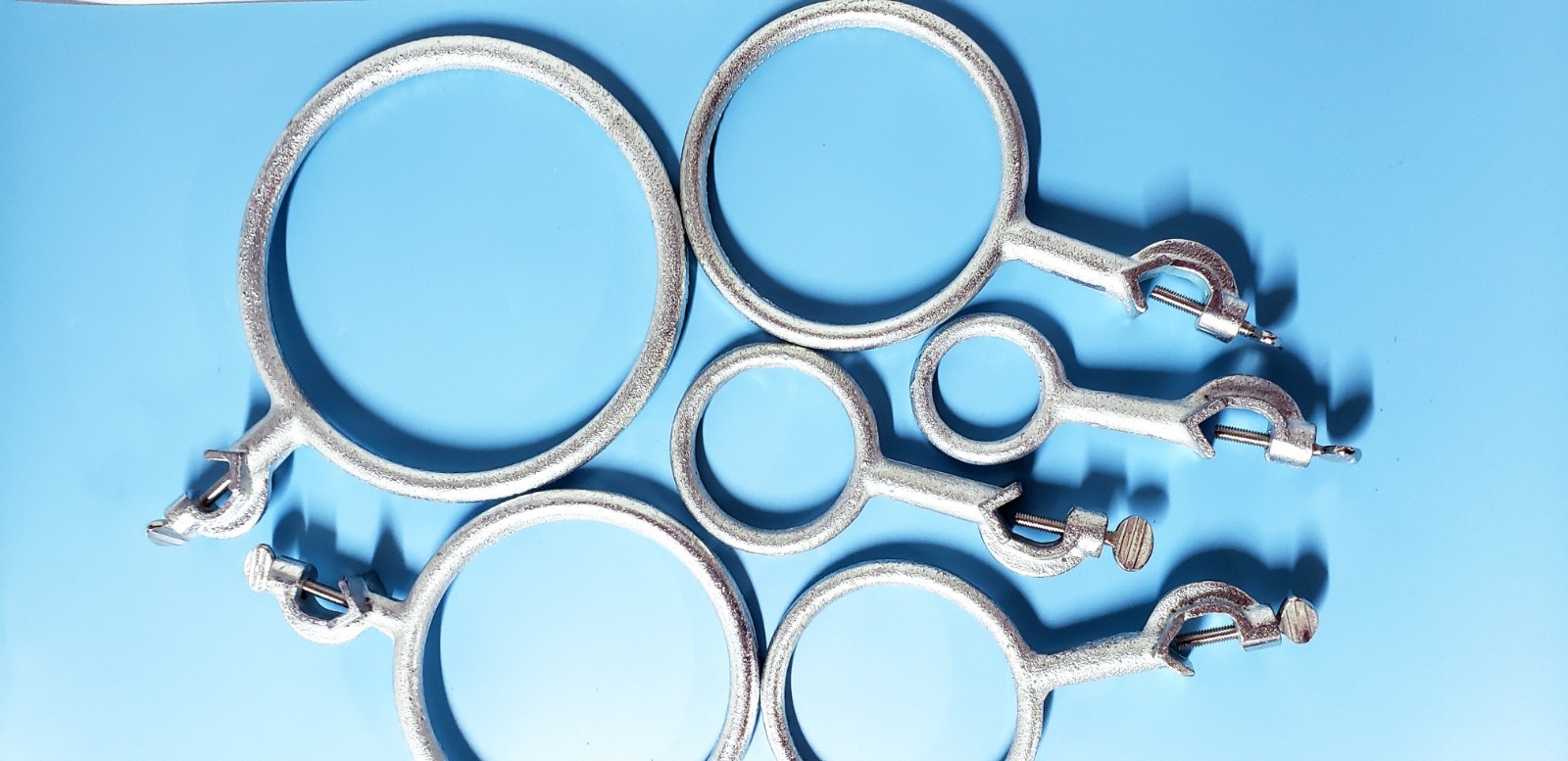 Lab cast iron Ring Stand, Support ring Swivel Clamp (6 pieces ) Silver ...