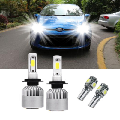For Ford Fiesta LED Headlight MK7 110w Super White Xenon Led Side Light ...
