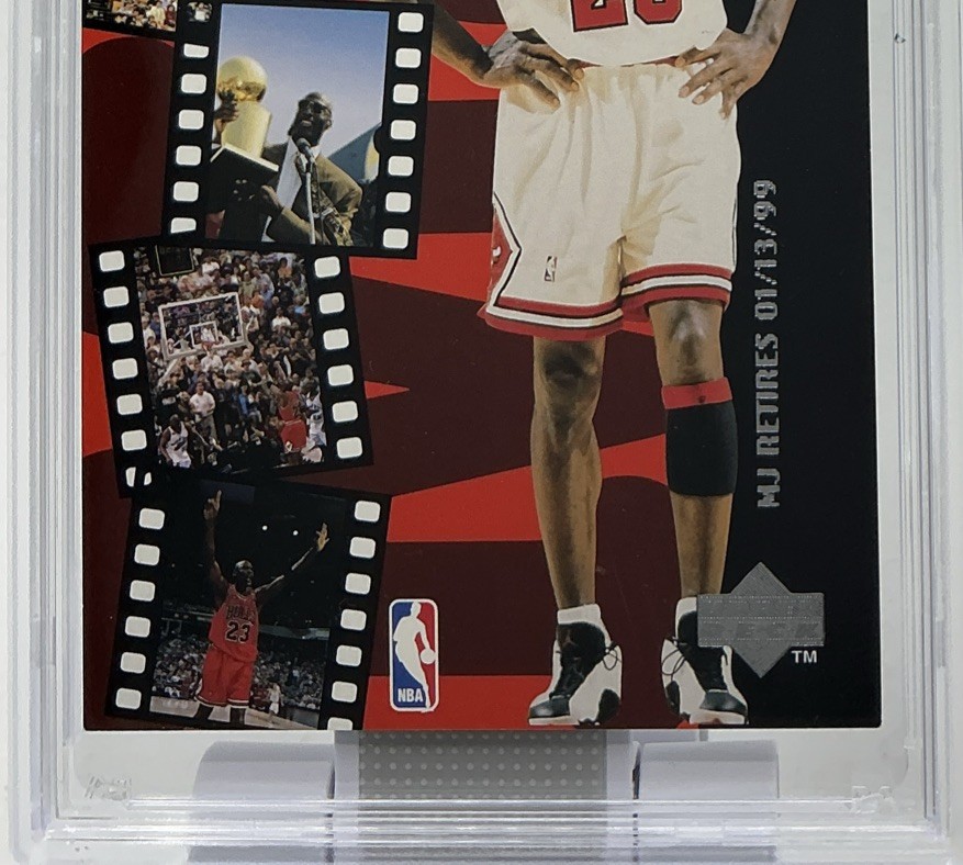 Michael Jordan PSA 6 - 1999 Upper Deck ‘MJ Retires’ Jumbo “6 NBA Finals ...