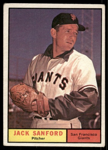 1961 Topps Baseball Jack Sanford | eBay