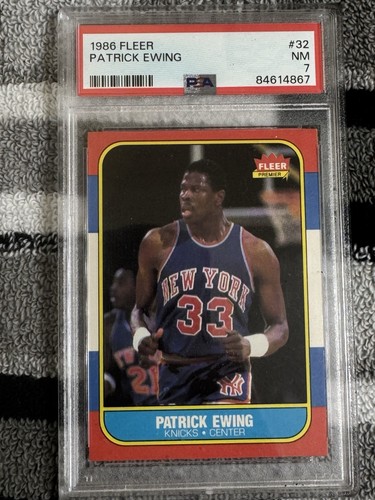 1986 Fleer Basketball Patrick Ewing Rookie RC #32 PSA 7 | eBay