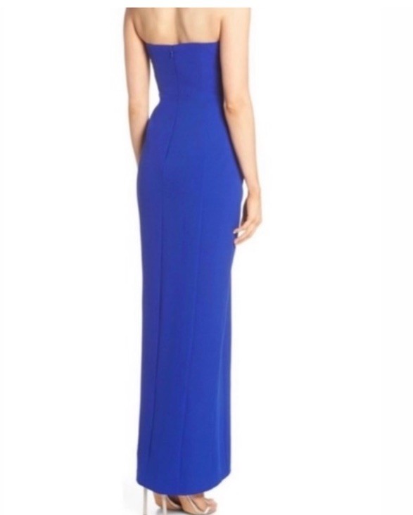 Eliza J Strapless Crepe Blue Dress New With Tags Strapless Gown Maxi ...